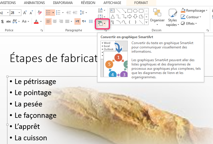 Insérer et formater des SmartArt