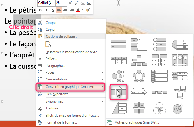 Insérer et formater des SmartArt