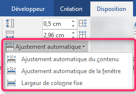 Création d'un tableau